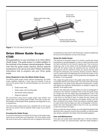 Orion 07380 80mm Guide Scope Owner's Manual | Manualzz