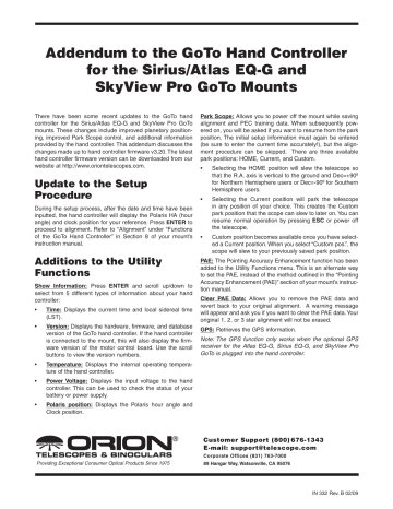 Orion 07947 Goto Hand Controller Instructions | Manualzz