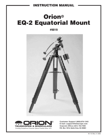 Orion 09019 EQ-2 Equatorial Mount Owner's Manual | Manualzz