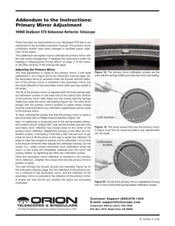 Orion 09980 SkyQuest XT8 Dobsonian Telescope Instructions | Manualzz