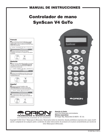 Orion 07947 SynScan V5 Computerized GoTo Hand Controller instruction ...