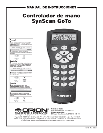 Orion 07947 SynScan V5 Computerized GoTo Hand Controller instruction ...