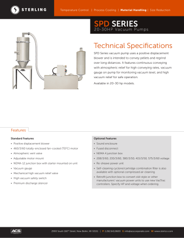 Sterling SPD Series 20-30 HP Technical Specifications | Manualzz