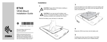 Zebra ET4X Installation Guide | Manualzz