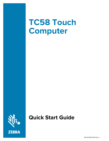 Charging the Device. Zebra TC58 | Manualzz