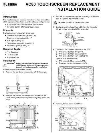 Zebra VC80 Installation Guide | Manualzz
