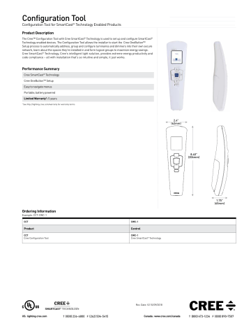 Cree Lighting CCT-CWC-1 Spec Sheet | Manualzz