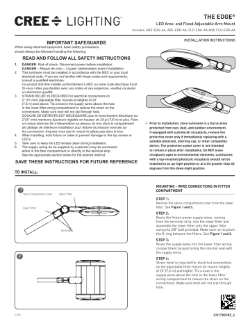 Cree Lighting THE EDGE Series Area Installation Guide | Manualzz