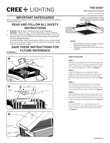 Cree Lighting THE EDGE Series Canopy Installation Guide | Manualzz