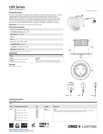 Cree Lighting LRX Series LR6X Spec Sheet | Manualzz