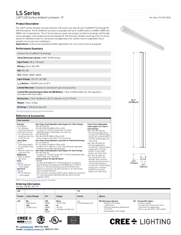 Cree Lighting LS Series LS8 Spec Sheet | Manualzz