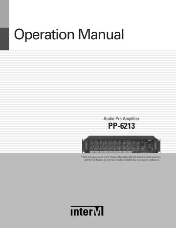 Inter-M PP-6213 Audio Pre Amplifier Manual | Manualzz