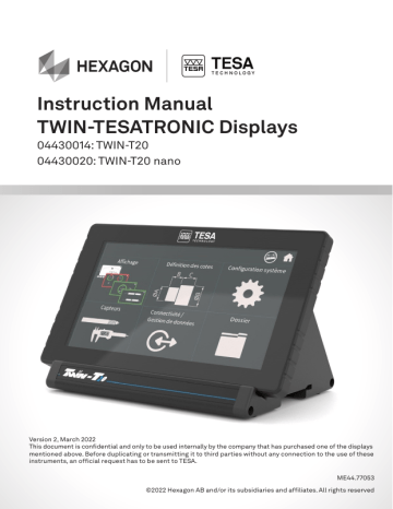 Tesa Technology TWIN-T20 nano User Manual | Manualzz