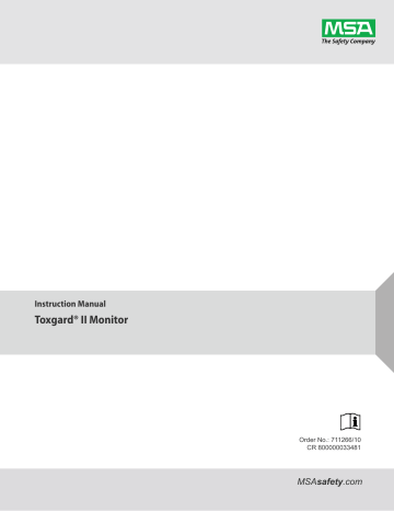 MSA Toxgard® II Gas Monitor Instruction manual | Manualzz