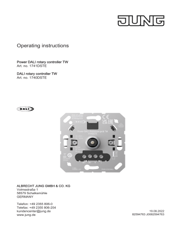 JUNG 1741DSTE Power DALI rotary controller TW Operating instructions ...