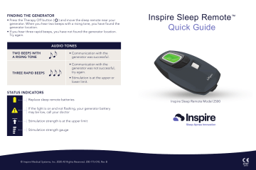 Inspire 2500 Quick guide | Manualzz