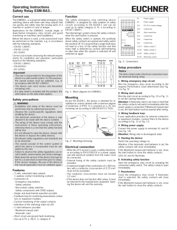 Euchner Safety Relay ESM-BA3.. Operating Instruction | Manualzz