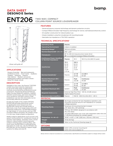 Biamp Desono ENT206 Data Sheet | Manualzz