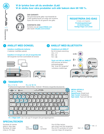 Jlab Audio GO Keyboard Bruksanvisning | Manualzz