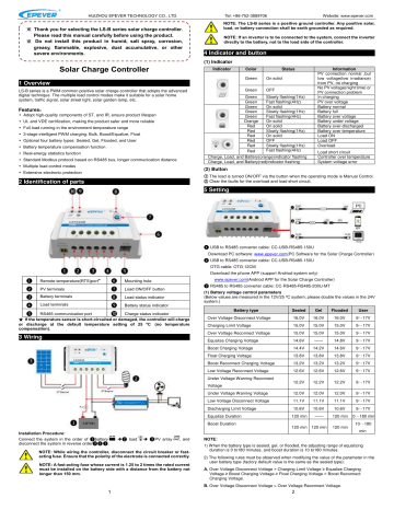 Epever LS-B Series PWM Charge Controller Manual | Manualzz