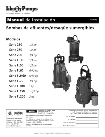 Liberty Pumps 290-Series Installation manual | Manualzz