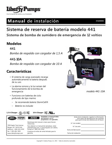 Liberty Pumps 441 Installation manual | Manualzz