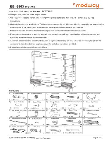 Modway EEI-3863-WAL Render TV Stand Entertainment Center Assembly ...