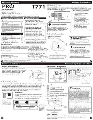 PRO1 T771 Installation manual | Manualzz