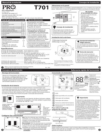 PRO1 T701 Installation manual | Manualzz
