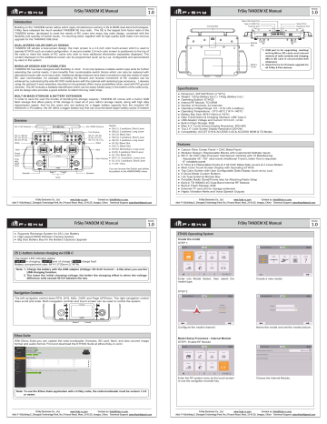 FrSky TANDEM XE TRANSMITTER Owner's Manual | Manualzz