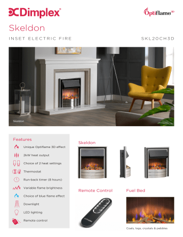 Dimplex SKL20CH3D Skeldon 3D Product sheet | Manualzz