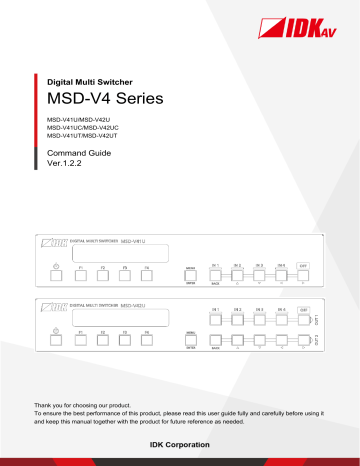 Idk MSD-V42UT Command Guide | Manualzz