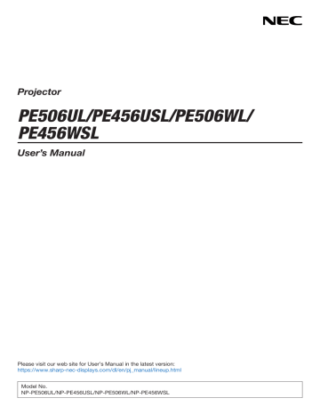 NEC PE456USL Projector User Manual | Manualzz