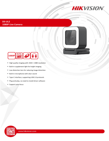 Hikvision DS-UL2 Turbo HD Camera Data Sheet | Manualzz