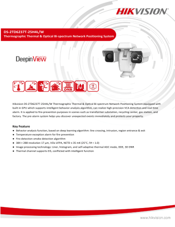 Hikvision DS-2TD6237T-25H4L/W Security Thermal Camera Data Sheet | Manualzz