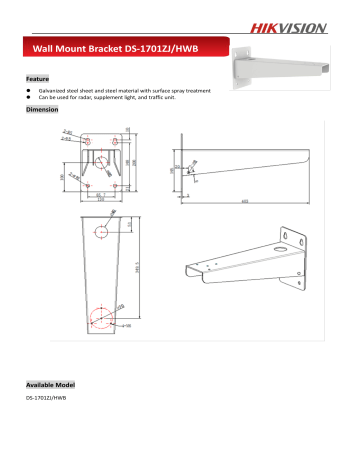 Hikvision DS-1701ZJ/HWB Traffic Accessory Data Sheet | Manualzz