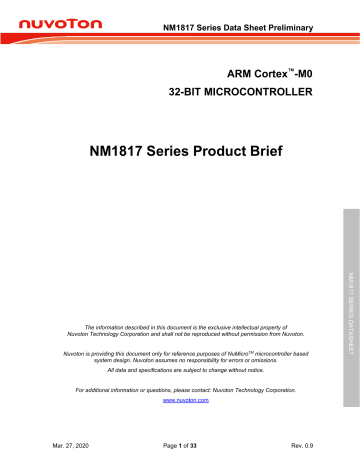 Nuvoton NM1817 Data Sheet | Manualzz