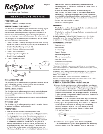 Merit Medical ReSolve Locking Drainage Catheter Instructions for Use ...