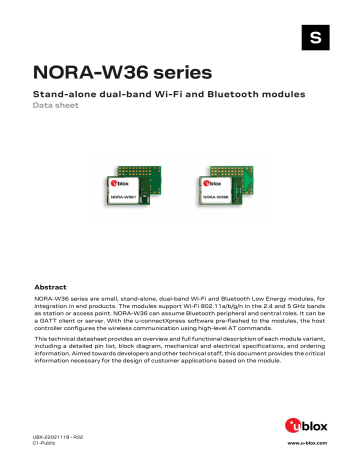 u-blox NORA-W36 series Data Sheet | Manualzz
