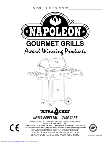 Napoleon U405 Bbq And Gas Grill Owner's Manual | Manualzz