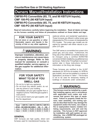 Intertherm CMF2 Installation Instruction | Manualzz
