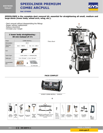 GYS SPEEDLINER PREMIUM V2 COMBI ARCPULL Datasheet | Manualzz