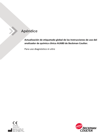 Beckman Coulter AU680 Instrucciones de operación | Manualzz