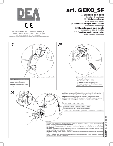 DEA GEKO SF Manuel du propriétaire | Manualzz