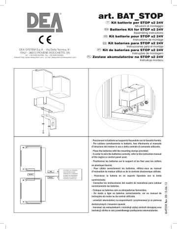 DEA BAT STOP Remote Instrukcja obsługi | Manualzz