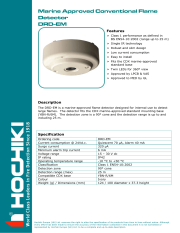 Hochiki DRD-EM Specification | Manualzz