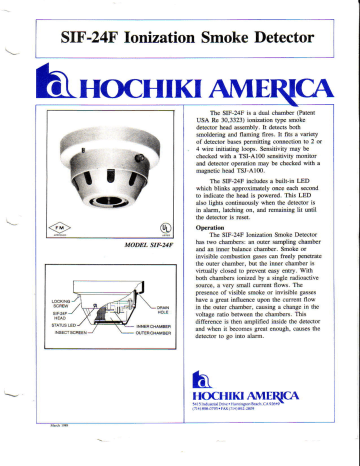 Hochiki SIF-24F Data Sheet | Manualzz
