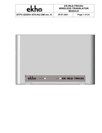 Hochiki EK-WL8-TRH Instructions | Manualzz