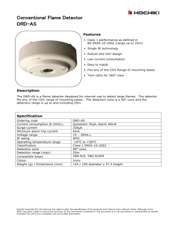 Hochiki DRD-AS Specification | Manualzz
