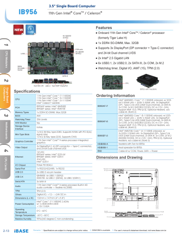 IBASE IB956 Single Board Computer Datasheet | Manualzz